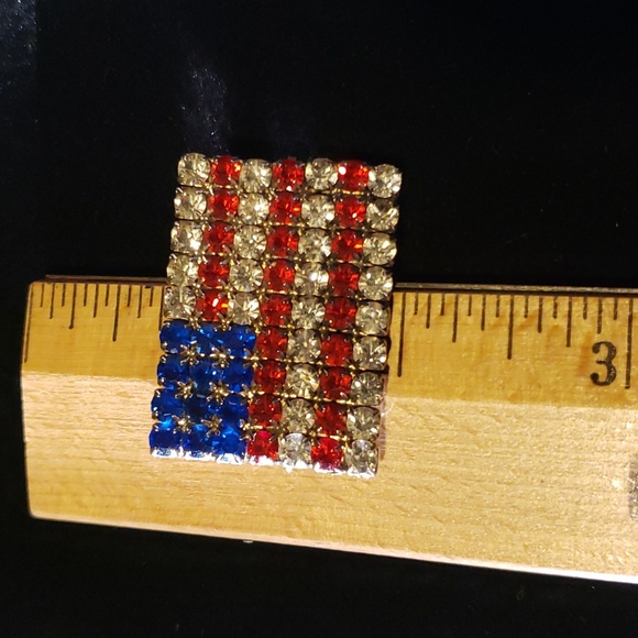 Jewelry | Vintage American Flag Rhinestone Pins Set Of Two | Poshmark